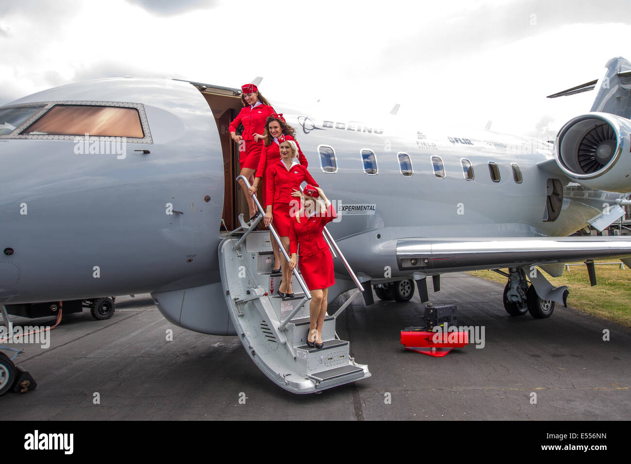 Promotion girls were present at the Farnborough International Airshow ...
