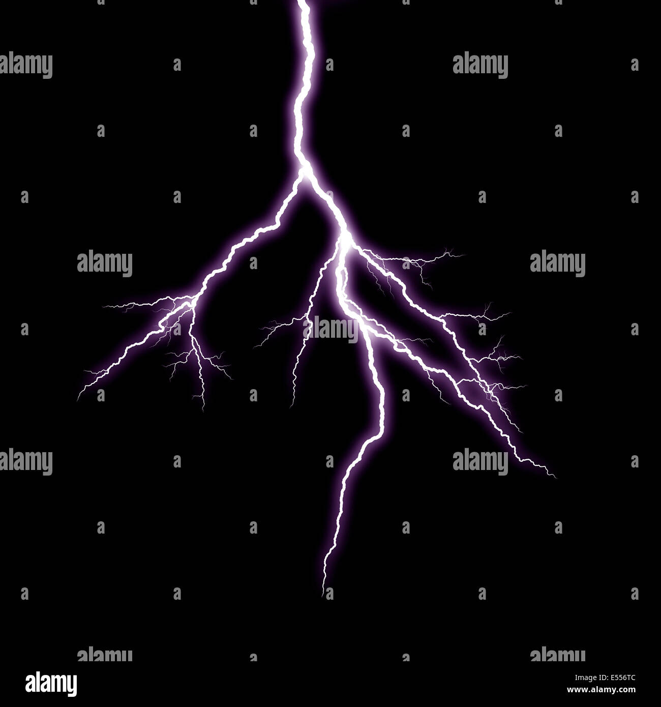 A lightning strike on the black background Stock Photo - Alamy