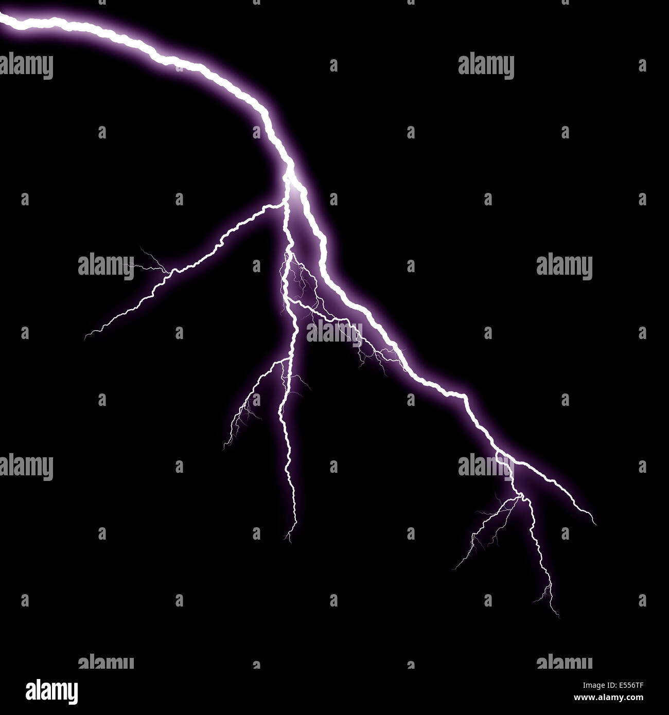A lightning strike on the black background Stock Photo - Alamy