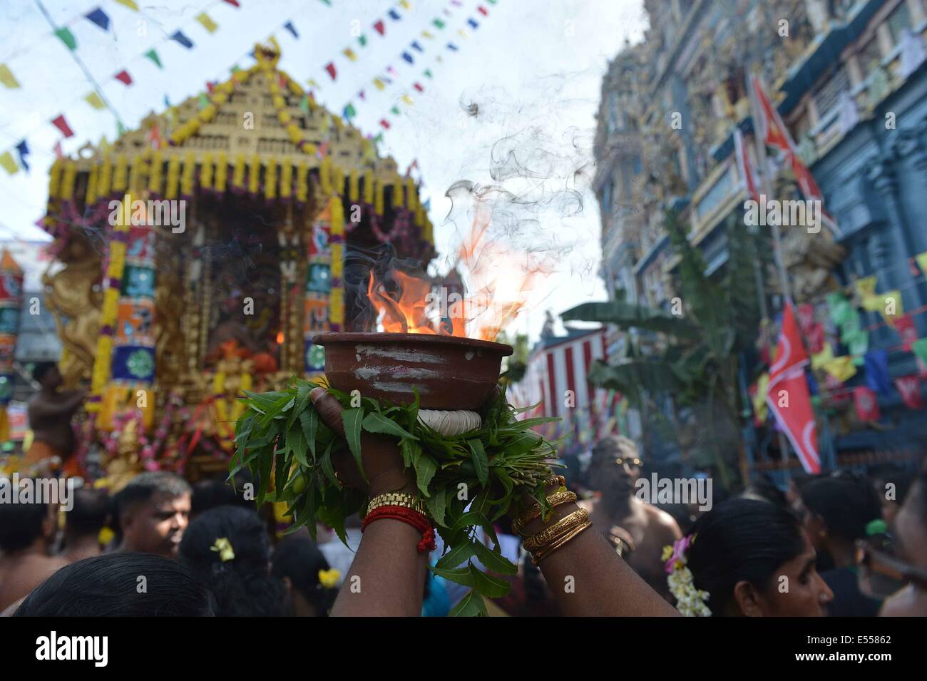 Colombo. 21st July, 2014. Sri Lankan Tamil Hindu devotees participate ...