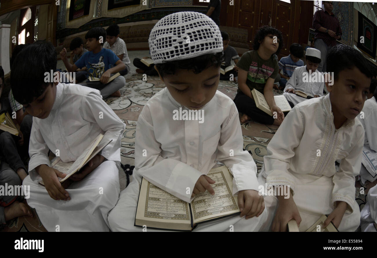 Bahrain. 21st July, 2014. The children are reciting the Bahraini's ...