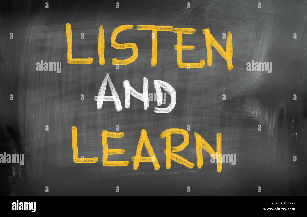 Listen And Learn Concept Stock Photo - Alamy
