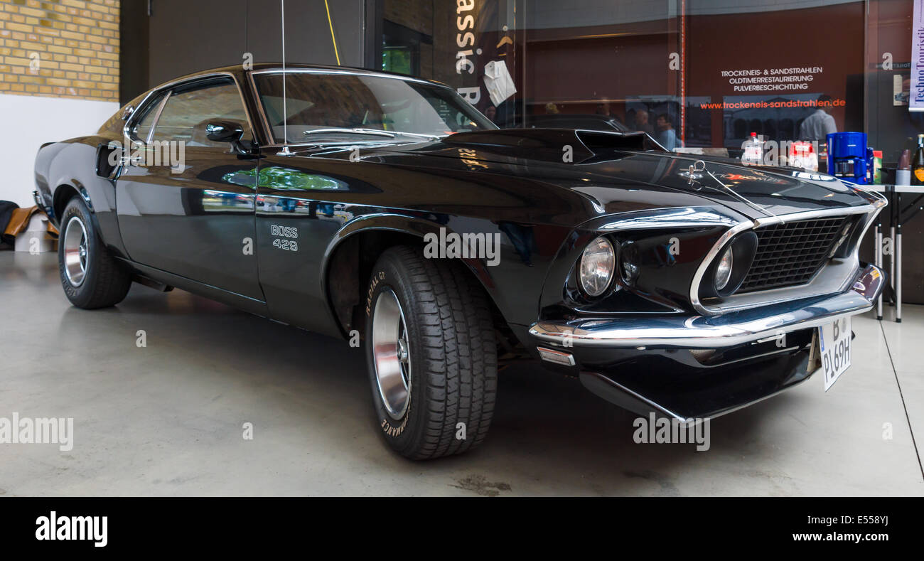BERLIN, GERMANY - MAY 17, 2014: Muscle car Ford Mustang Boss 429 ...