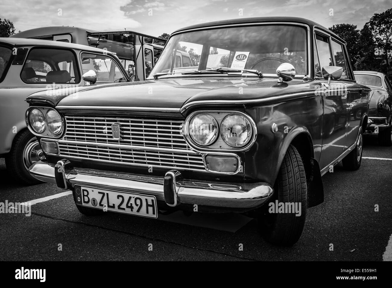 BERLIN, GERMANY - MAY 17, 2014: Large family car Fiat 1500, 1967. Black ...