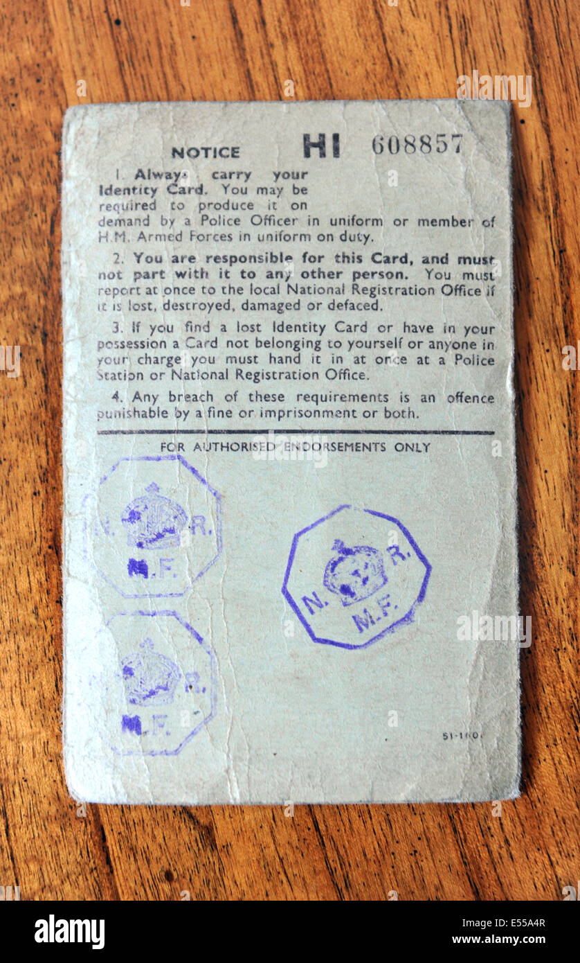 National identity card uk hi-res stock photography and images - Alamy