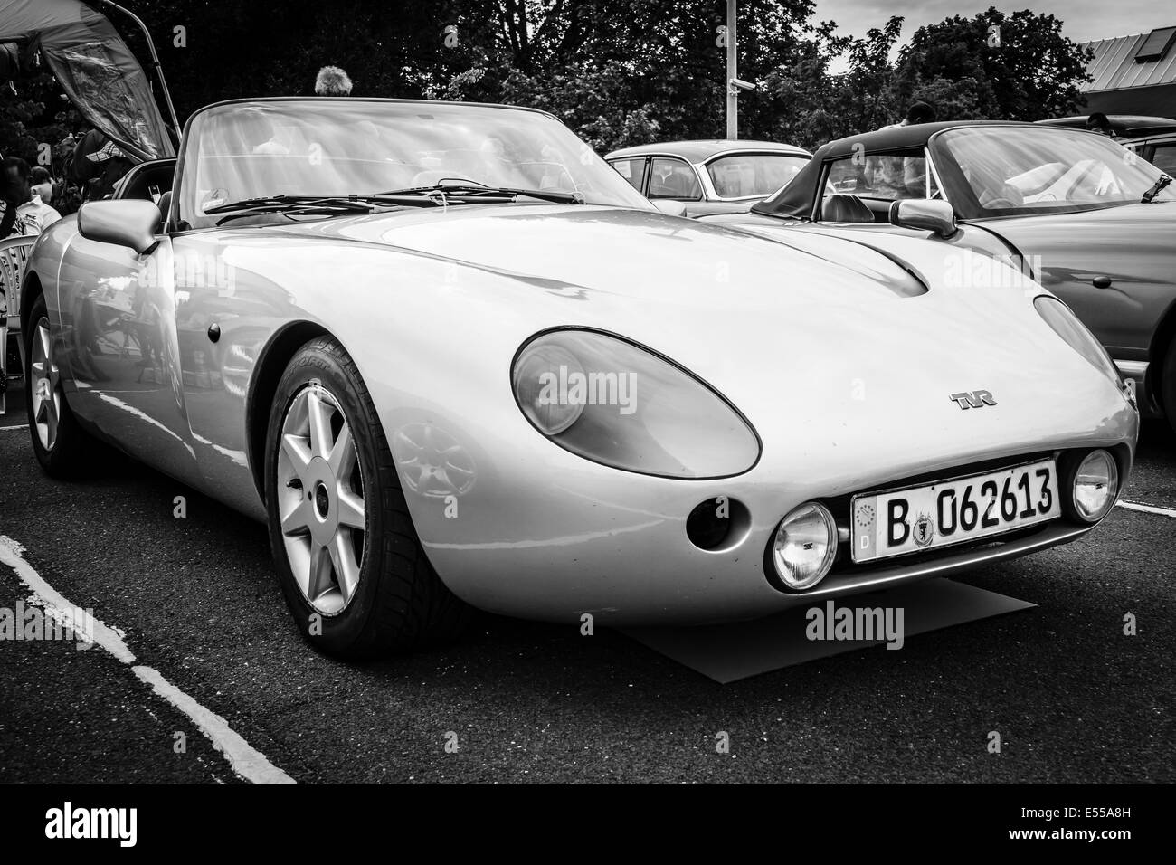 BERLIN, GERMANY - MAY 17, 2014: Sports car TVR Griffith. Black and ...