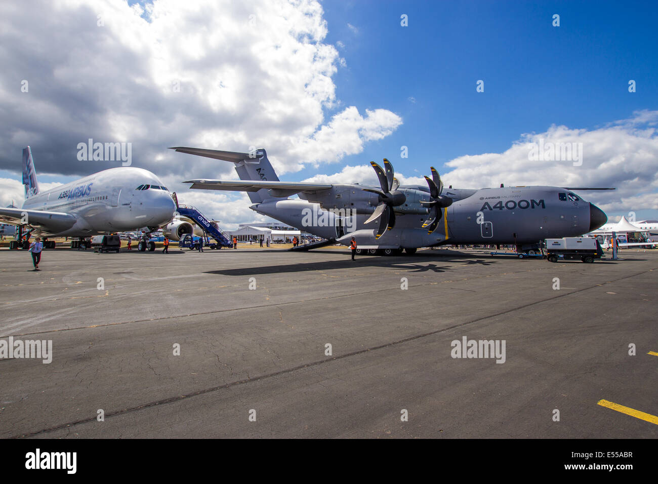 The Airbus A400M Atlas, a military transport aircraft, was demonstrated ...