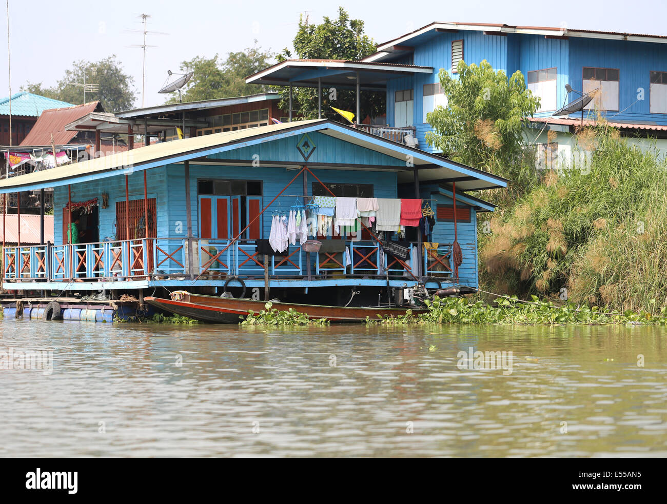 House on the river in Thailand in Ayutthaya Stock Photo - Alamy