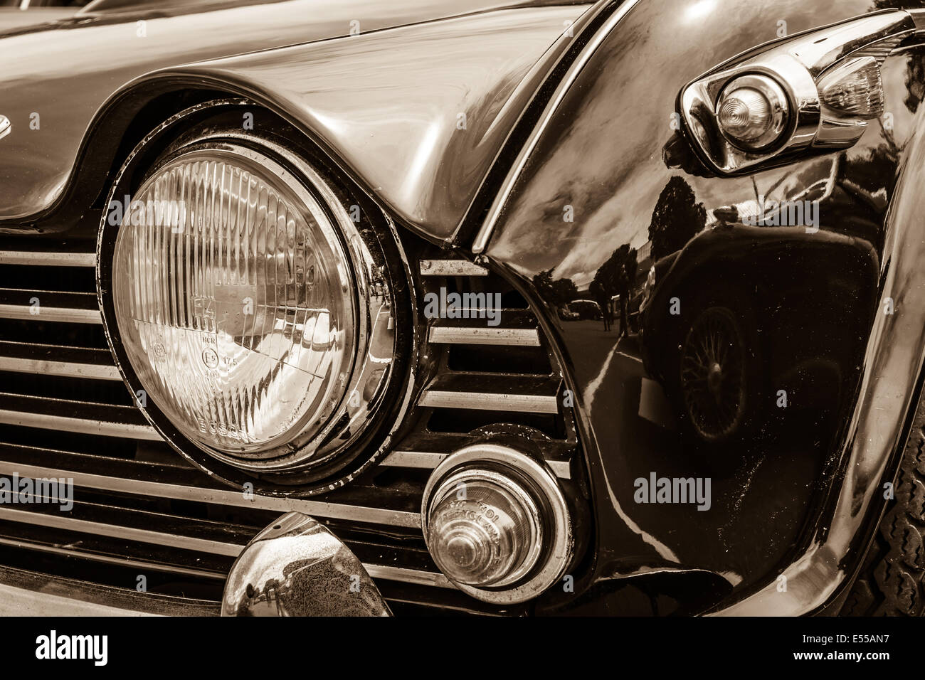 BERLIN, GERMANY - MAY 17, 2014: Fragment of the sports car Triumph TR5 ...