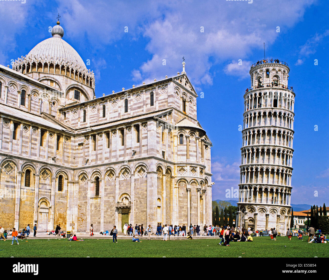 View of the Camposanto Monumentale and the Leaning Tower of Pisa, Pisa ...