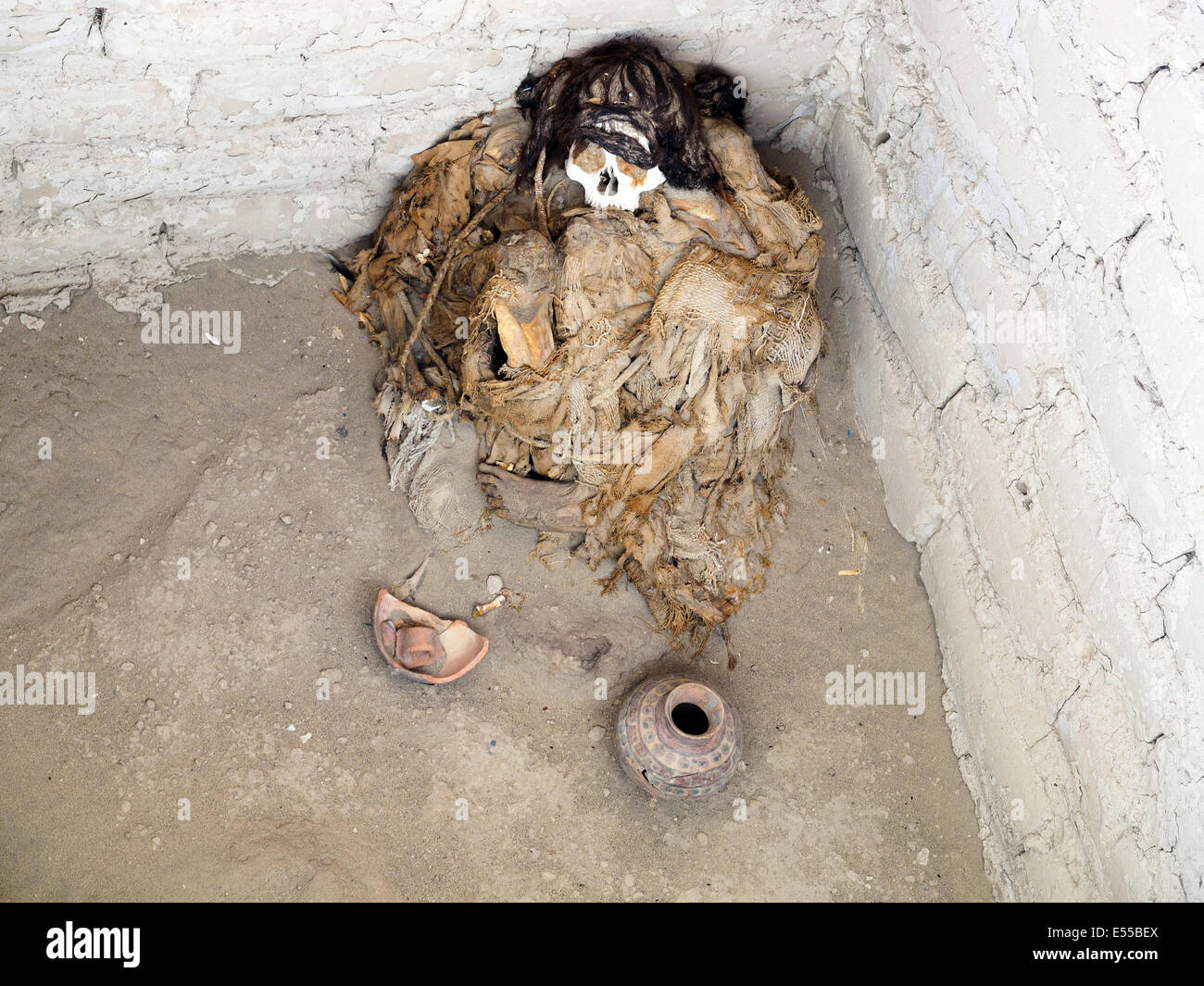 Prehispanic mummified human remains and archeological artifacts in the ...