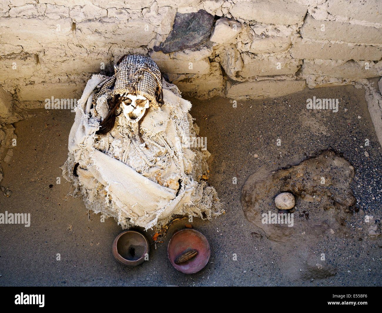 Prehispanic mummified human remains and archeological artifacts in the ...