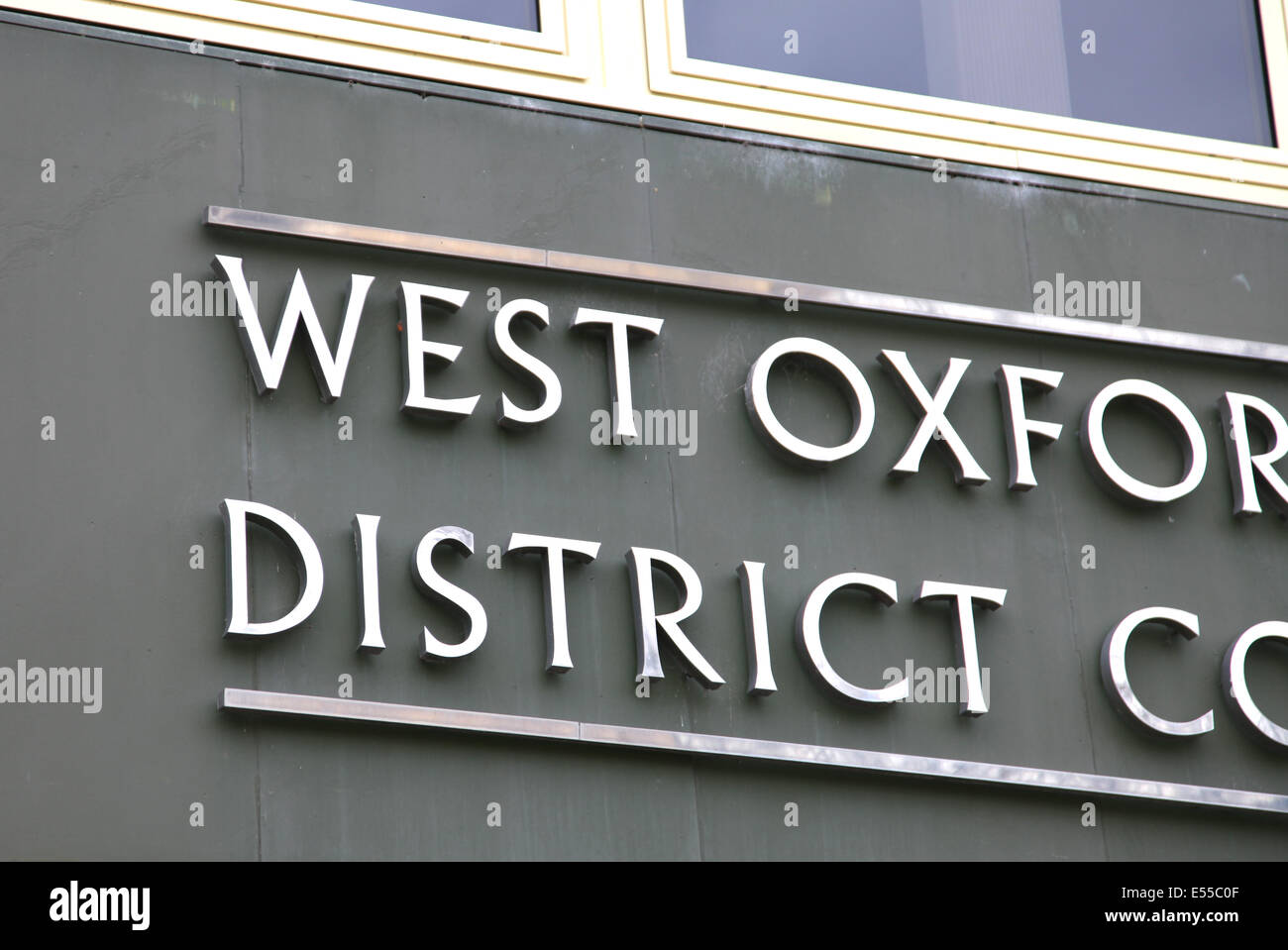 West Oxfordshire District Council sign Stock Photo - Alamy