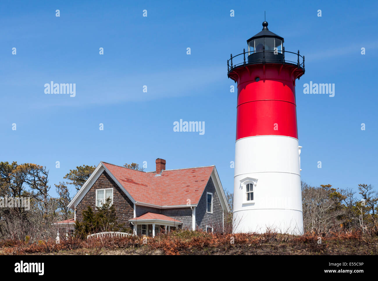 A lighthouse and a blue sky Stock Photo - Alamy