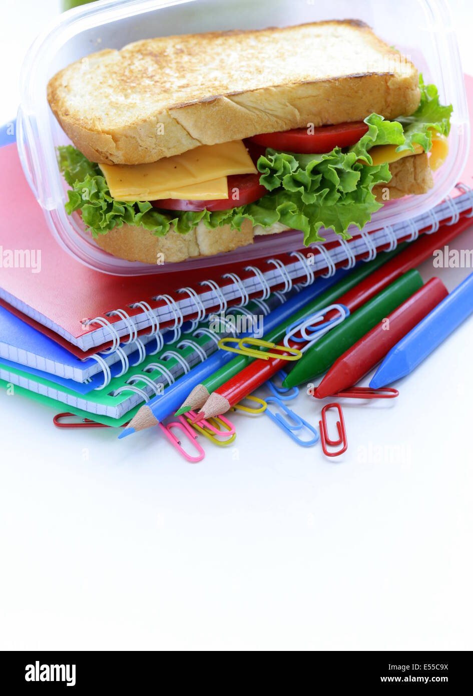 sandwich with cheese and tomato for a healthy school lunch Stock Photo ...