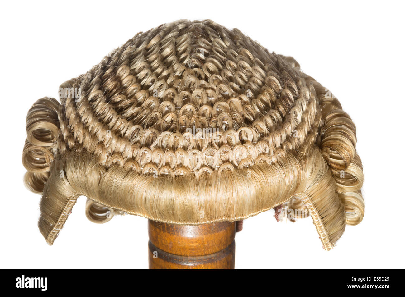 Isolated front view on an authentic horsehair judge wig Stock Photo - Alamy