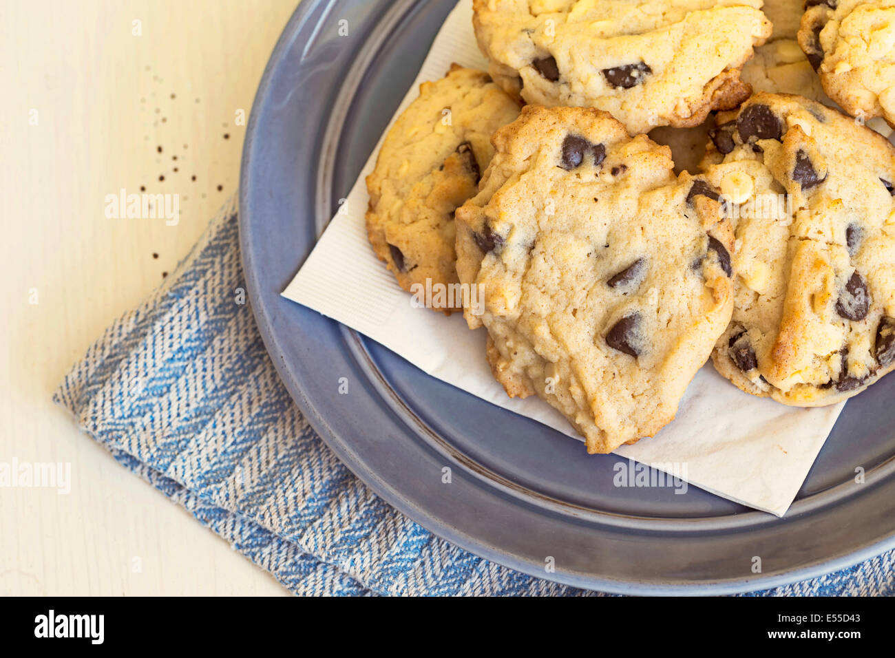 Chocolate chip cookies in natural light Stock Photo - Alamy