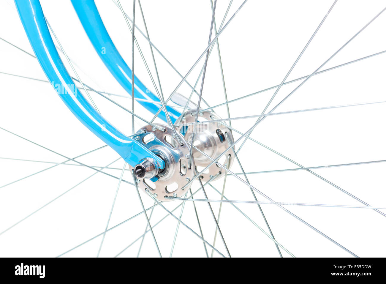 Stylish womens blue bicycle isolated on white background Stock Photo ...