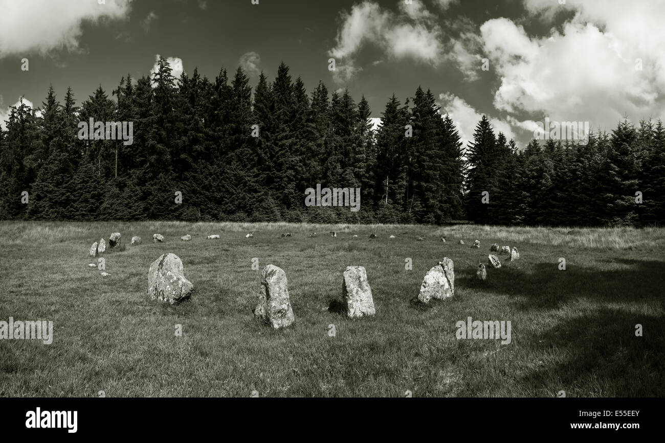 Fernworthy Bronze Age Stone Circle in Dartmoor National Park, Devon, UK ...