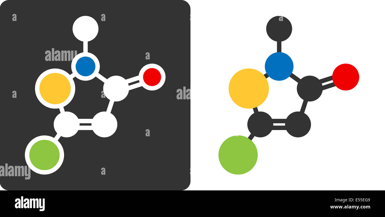 Methylchloroisothiazolinone preservative molecule, flat icon style ...