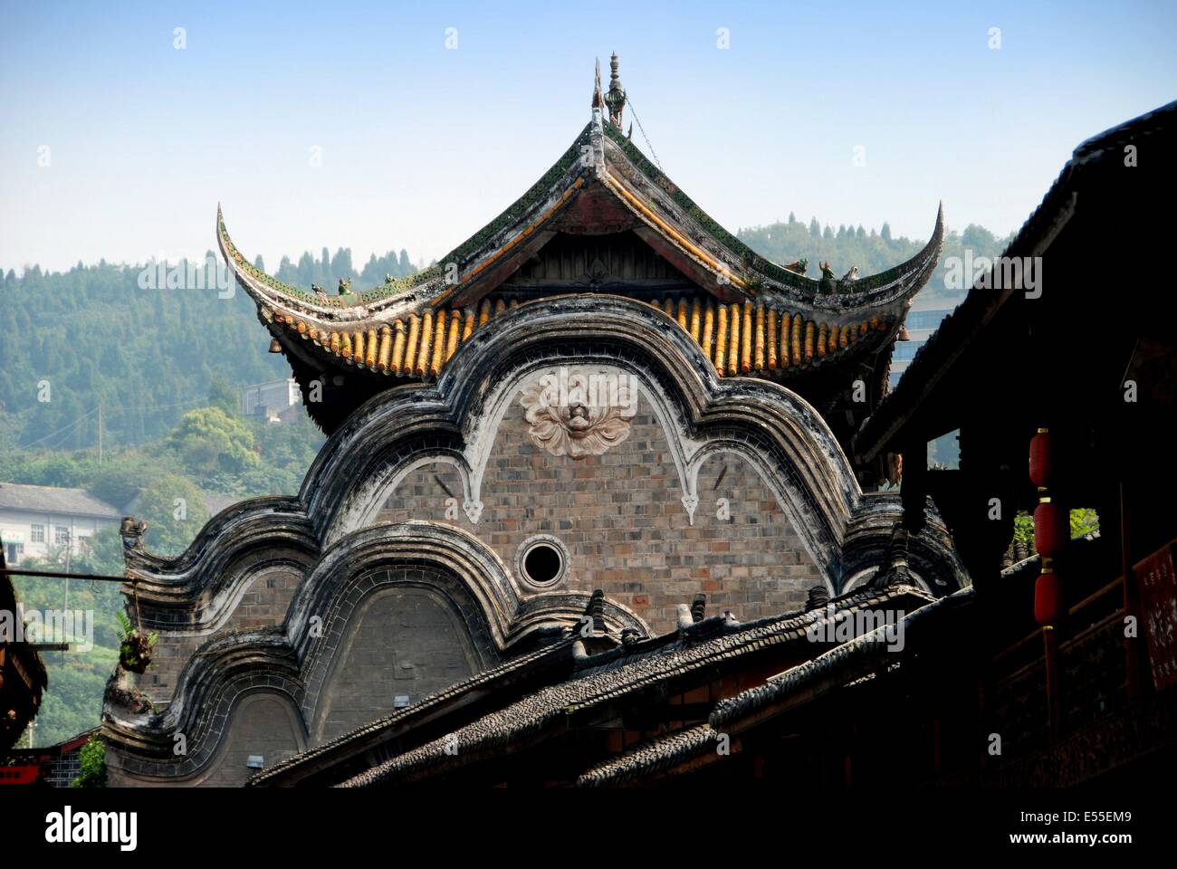 LUO DAI, CHINA: The remarkable undulating walls and pavilion roof with ...