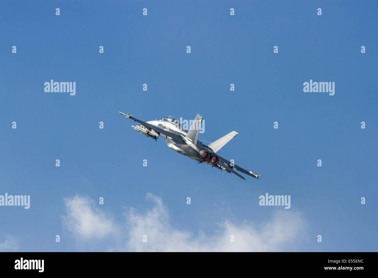 The Boeing F/A-18 E/F Super Hornet was displayed at the 2014 ...