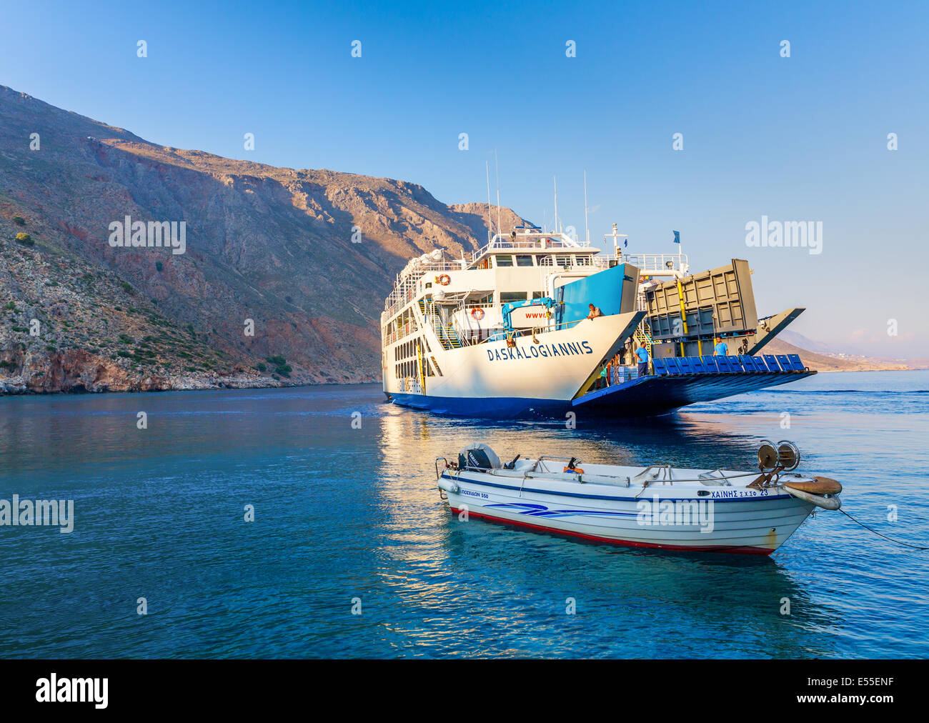 The ferry to Loutro, Chania, Crete, Greece Stock Photo - Alamy