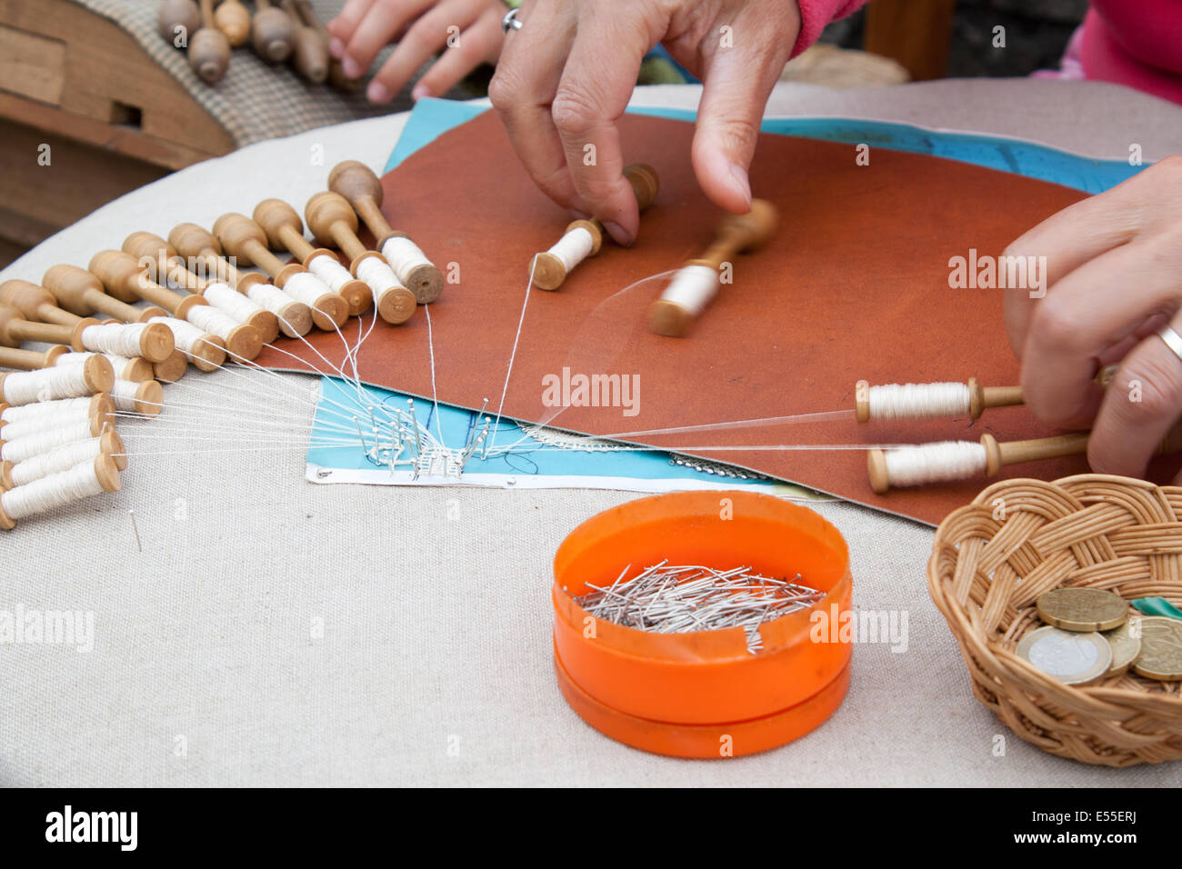 Lace making bruges hi-res stock photography and images - Alamy