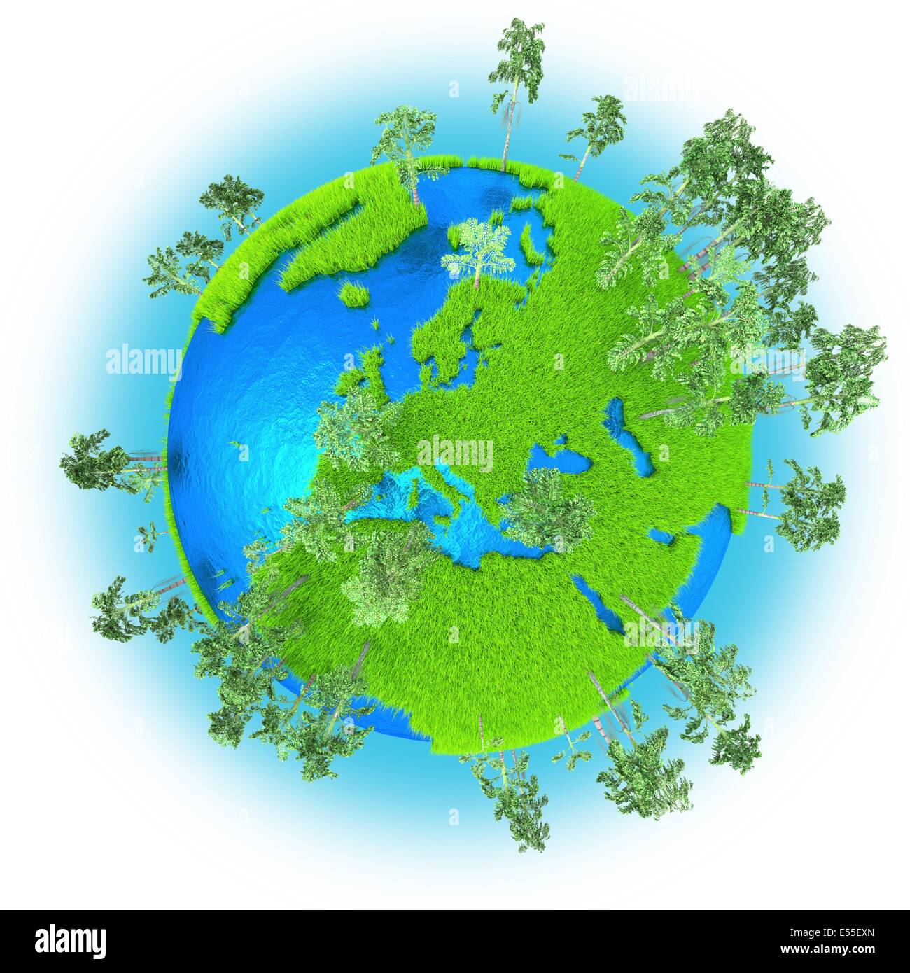 Europe on grassy planet Earth isolated on white background Stock Photo ...