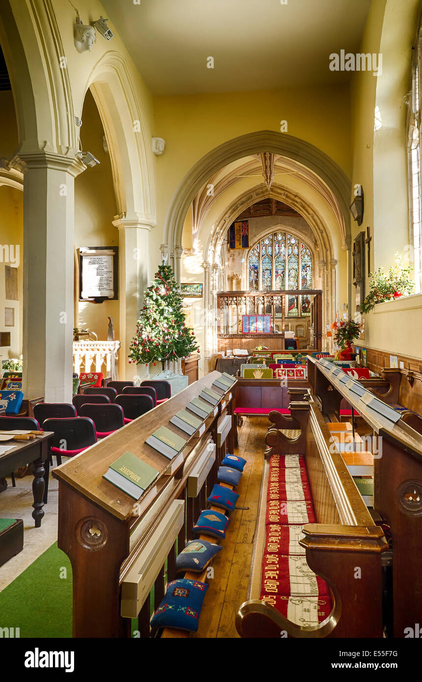 Inside St Nicholas church in Bromham Wiltshire UK Stock Photo - Alamy