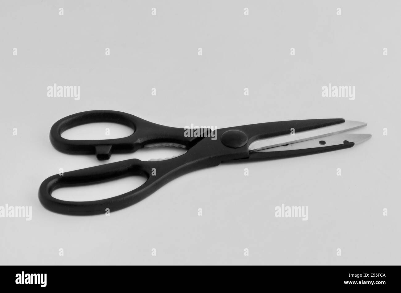 Closeup image of big black handle scissors Stock Photo - Alamy