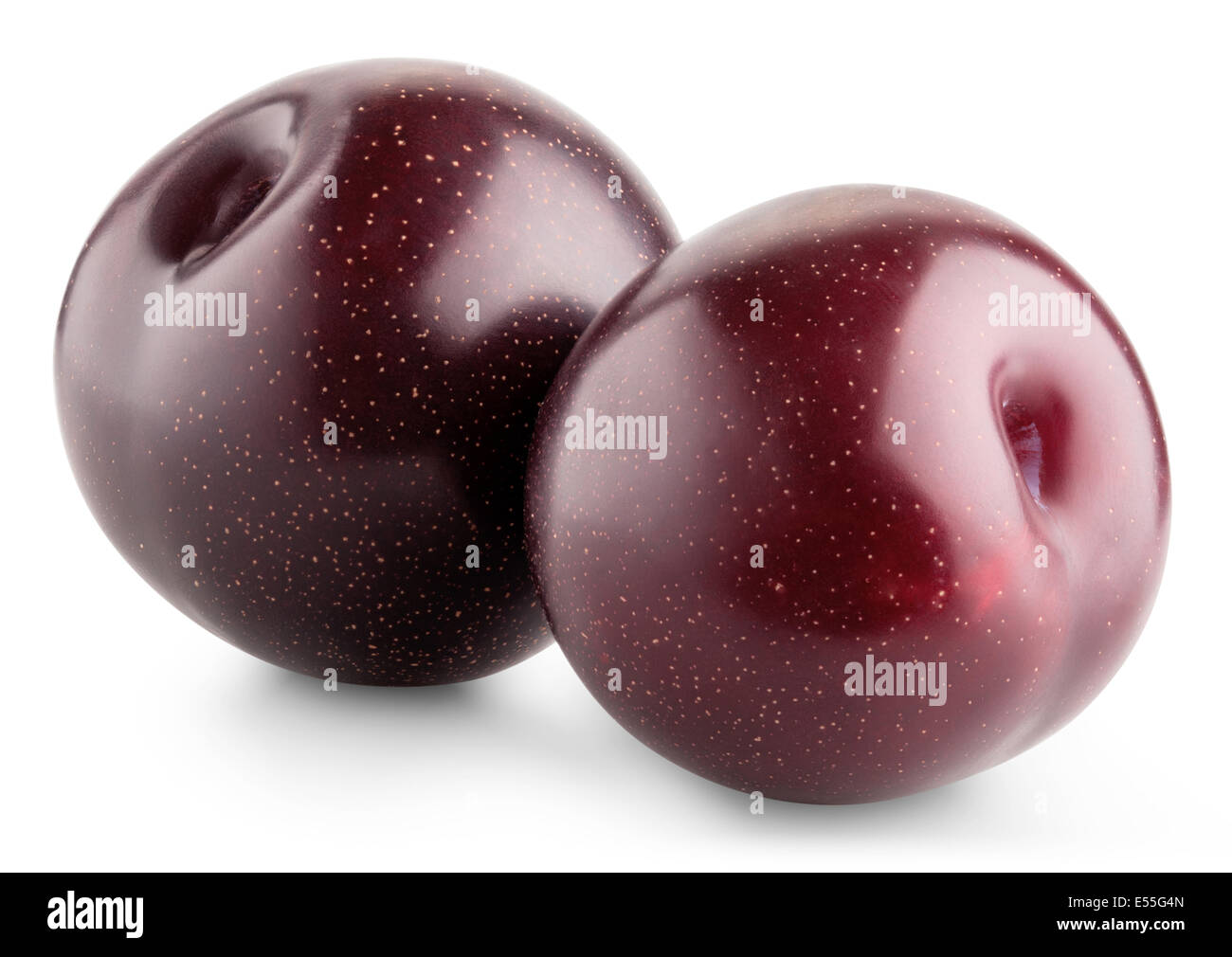 Ripe plum fruit isolated on white background. Clipping Path Stock Photo ...