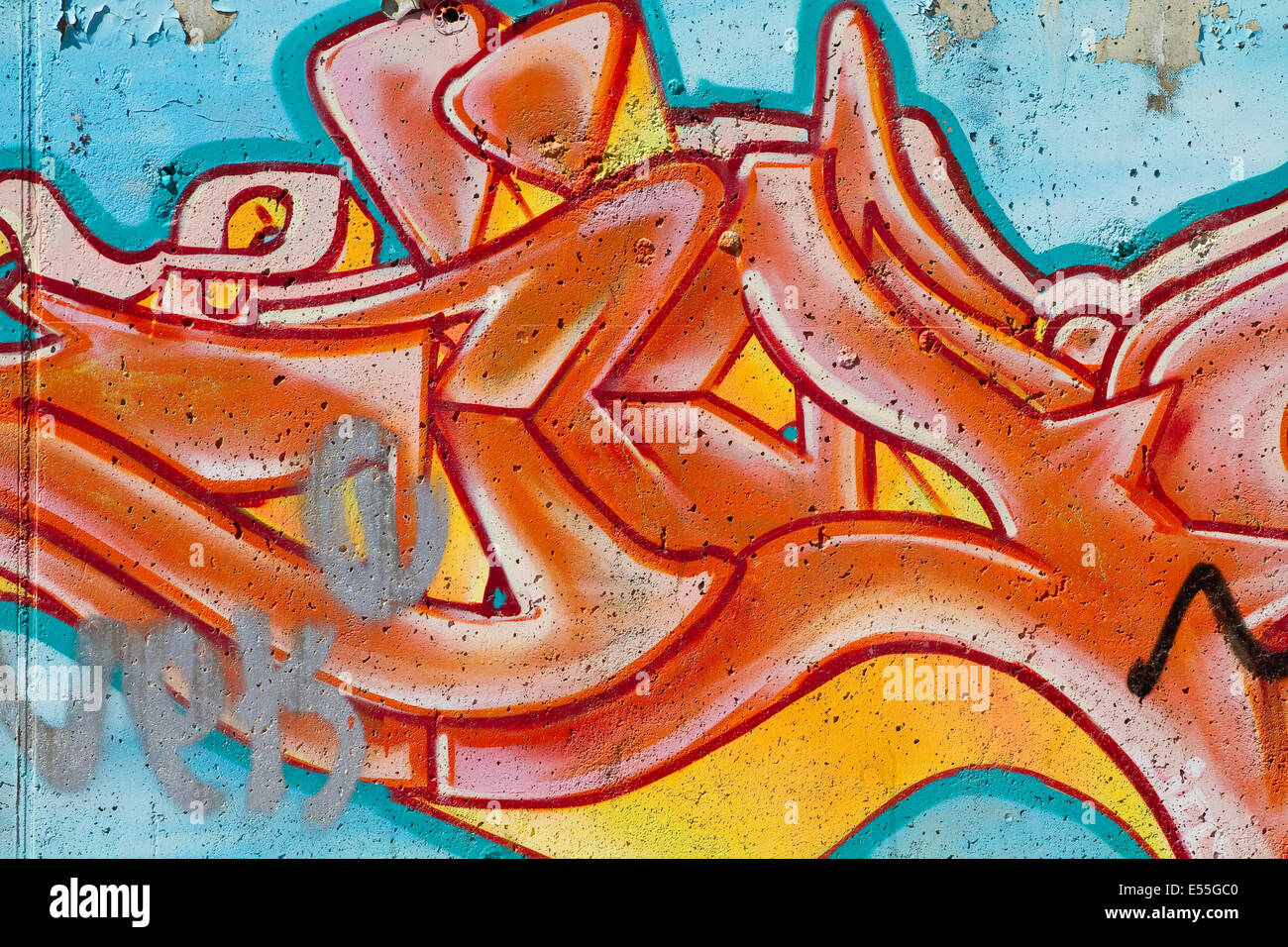 Colorful segment of a graffiti in Spain Stock Photo - Alamy