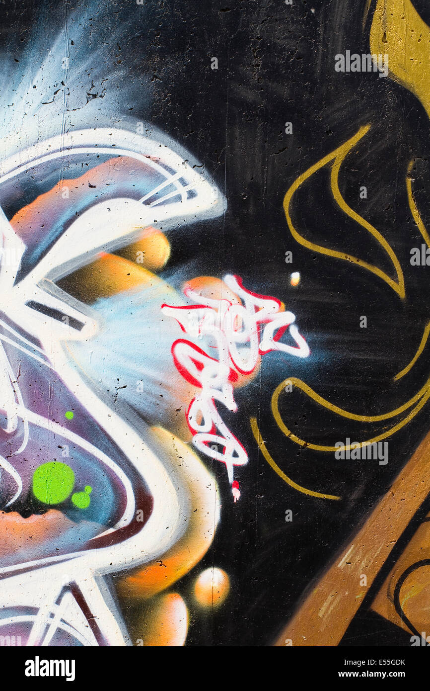 Colorful segment of a graffiti in Spain Stock Photo - Alamy