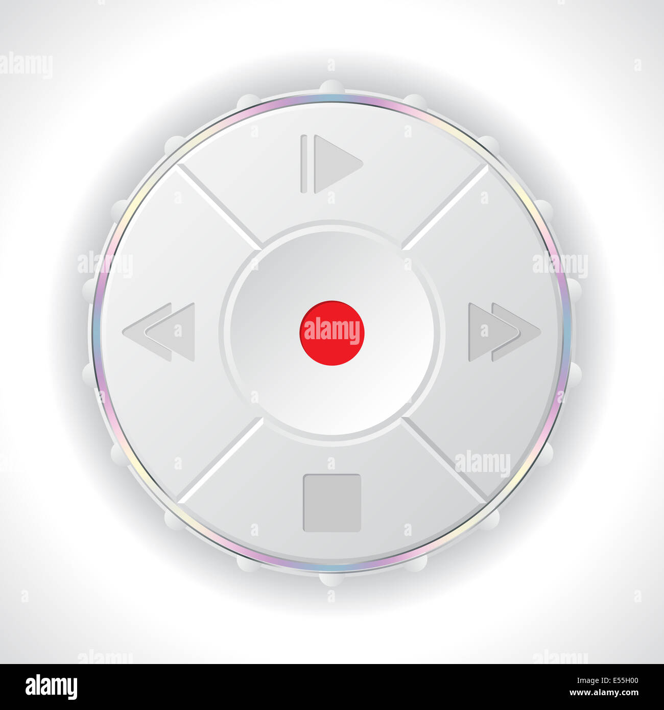 Volume control panel in white with player buttons and icons Stock Photo ...
