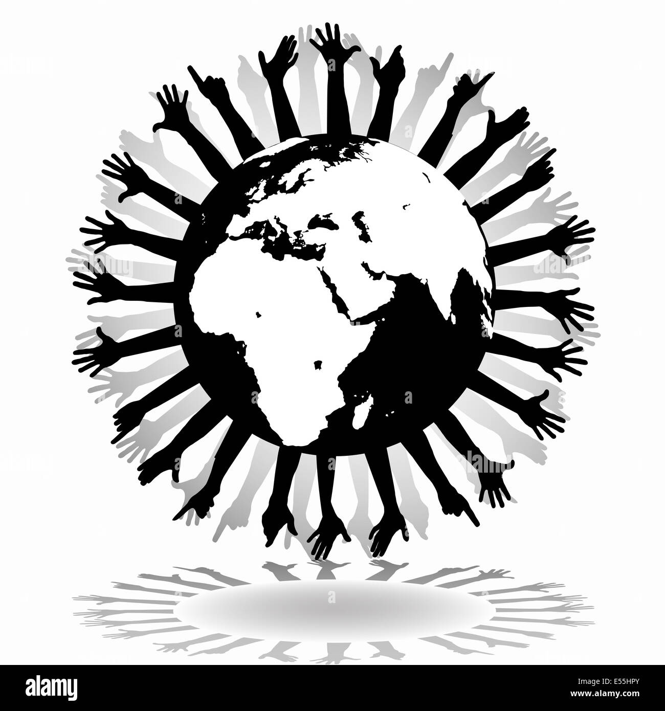 Happy people drawing Black and White Stock Photos & Images - Alamy