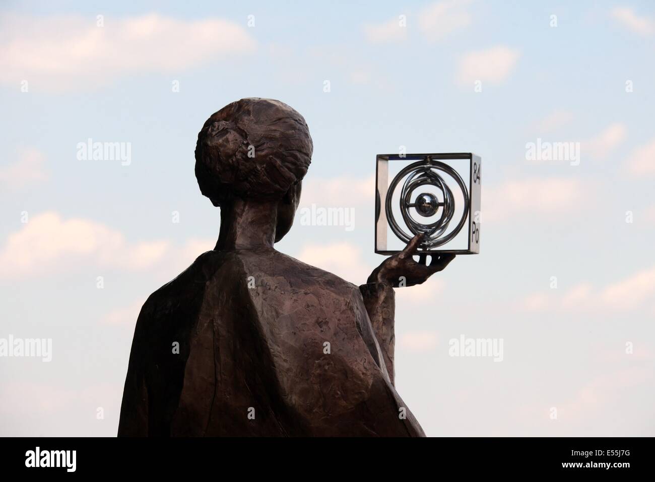 Statue of Marie Curie holding a molecule of Polonium Stock Photo - Alamy