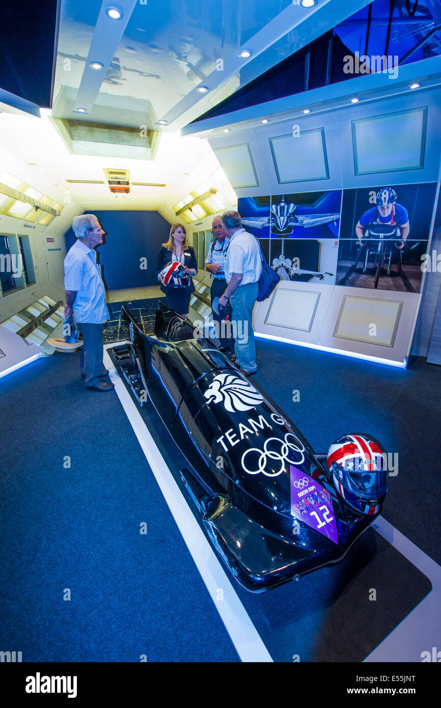 Inside BAE Systems Team GB bobsleigh display At Farnborough ...
