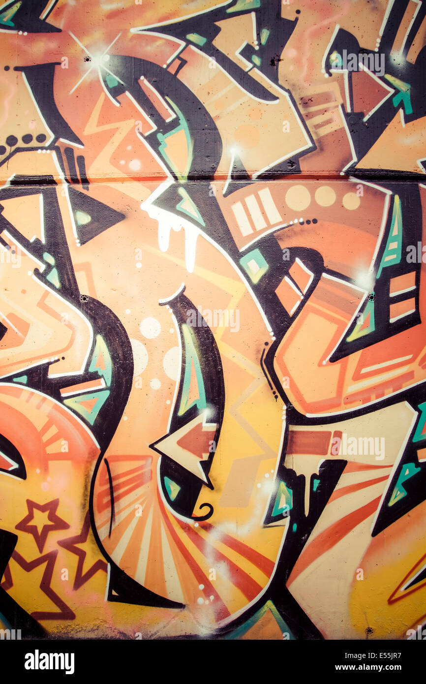 Colorful graffiti, abstract grunge grafiti background over textured ...