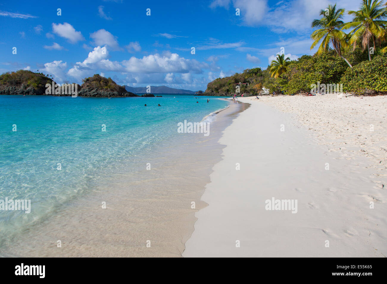 Trunk Bay and Beach on the Caribbean Island of St John in the US Virgin ...