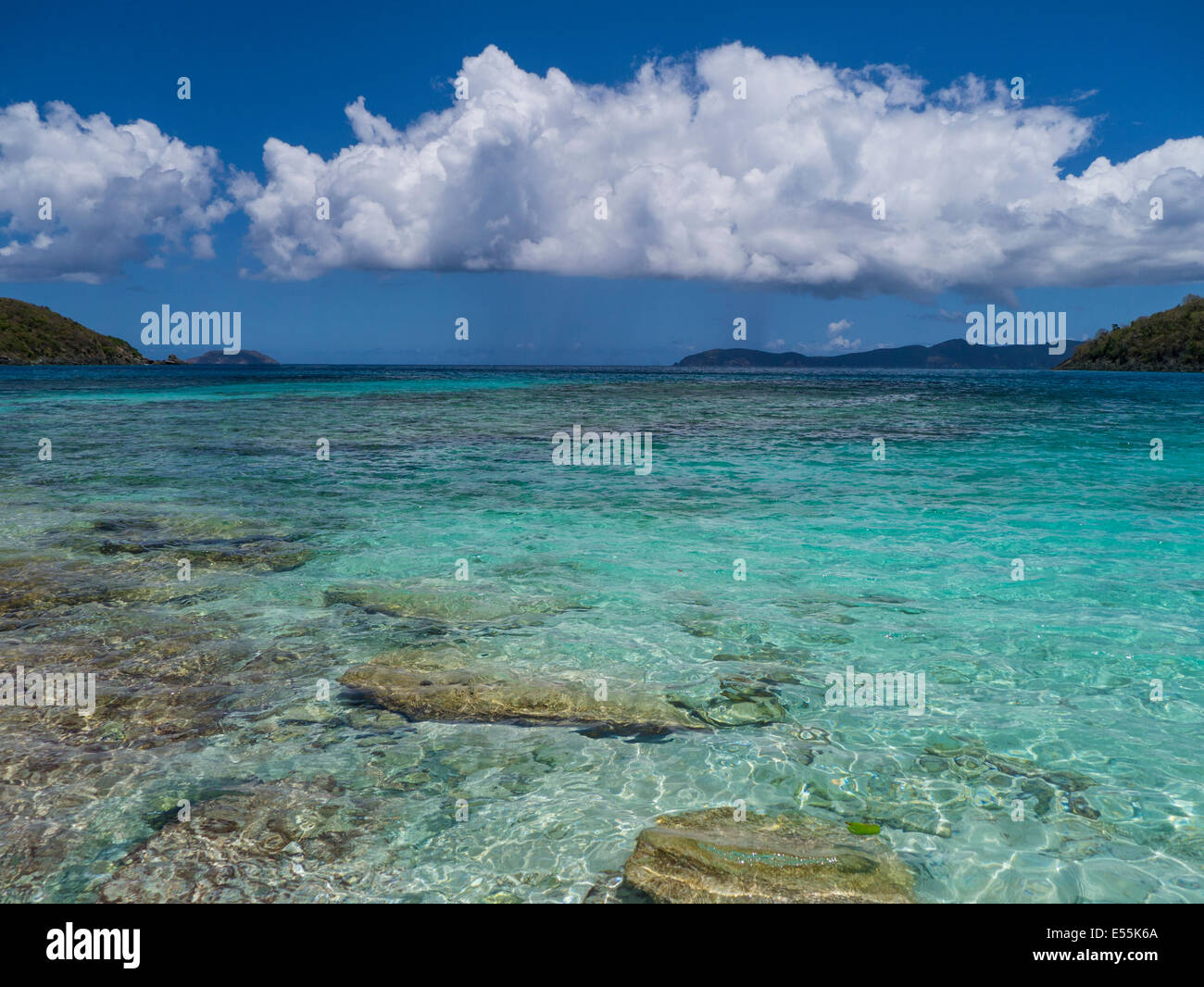 Clear clean water of the Caribbean Sea on the Caribbean Island of St ...