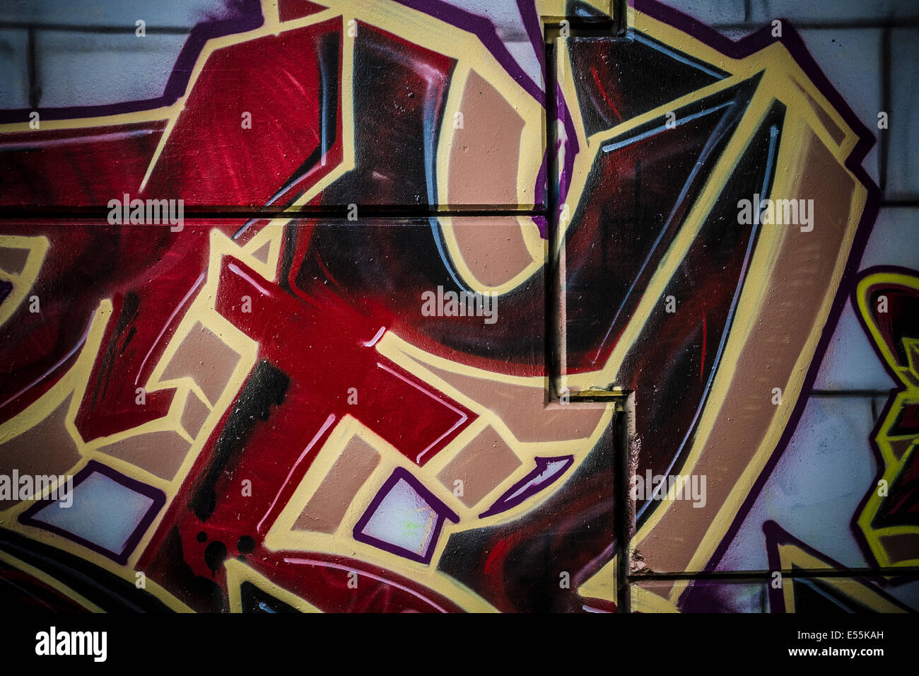 Red and golden words art, colorful graffiti, abstract grunge grafiti ...