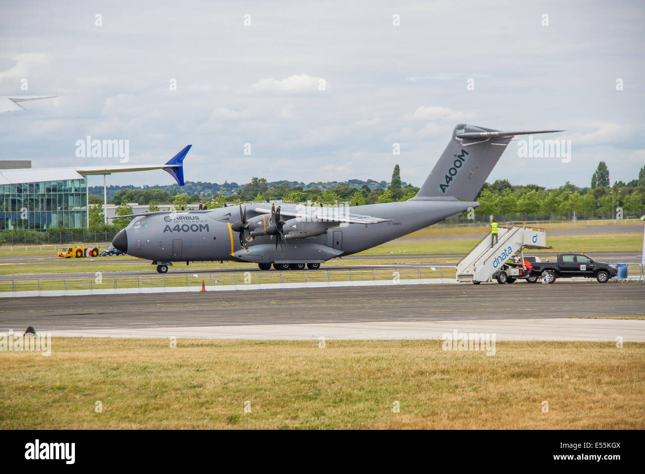 The Airbus A400M Atlas, a military transport aircraft, is demonstrated ...