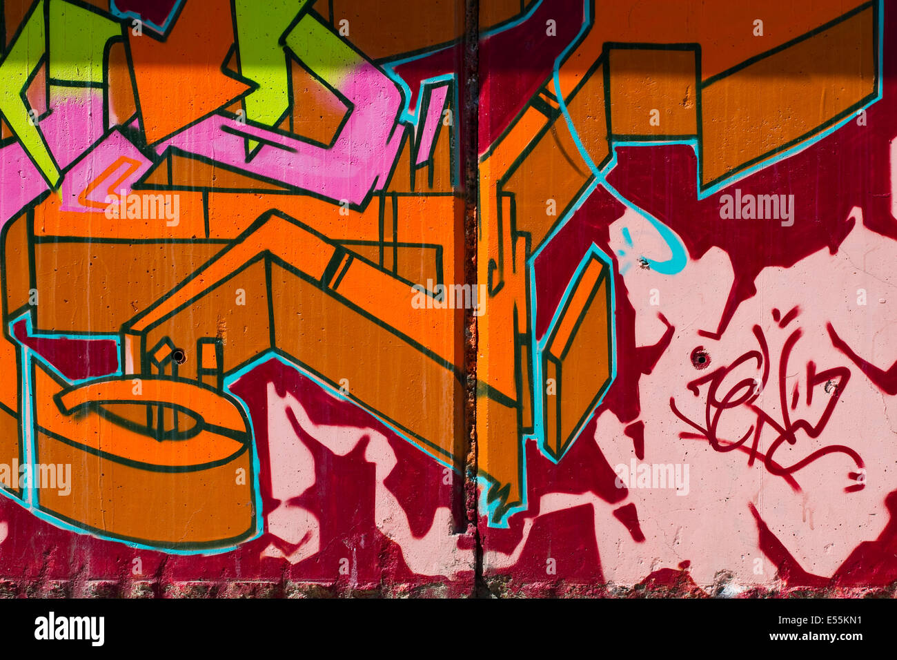 Colorful segment of a graffiti in Spain Stock Photo - Alamy