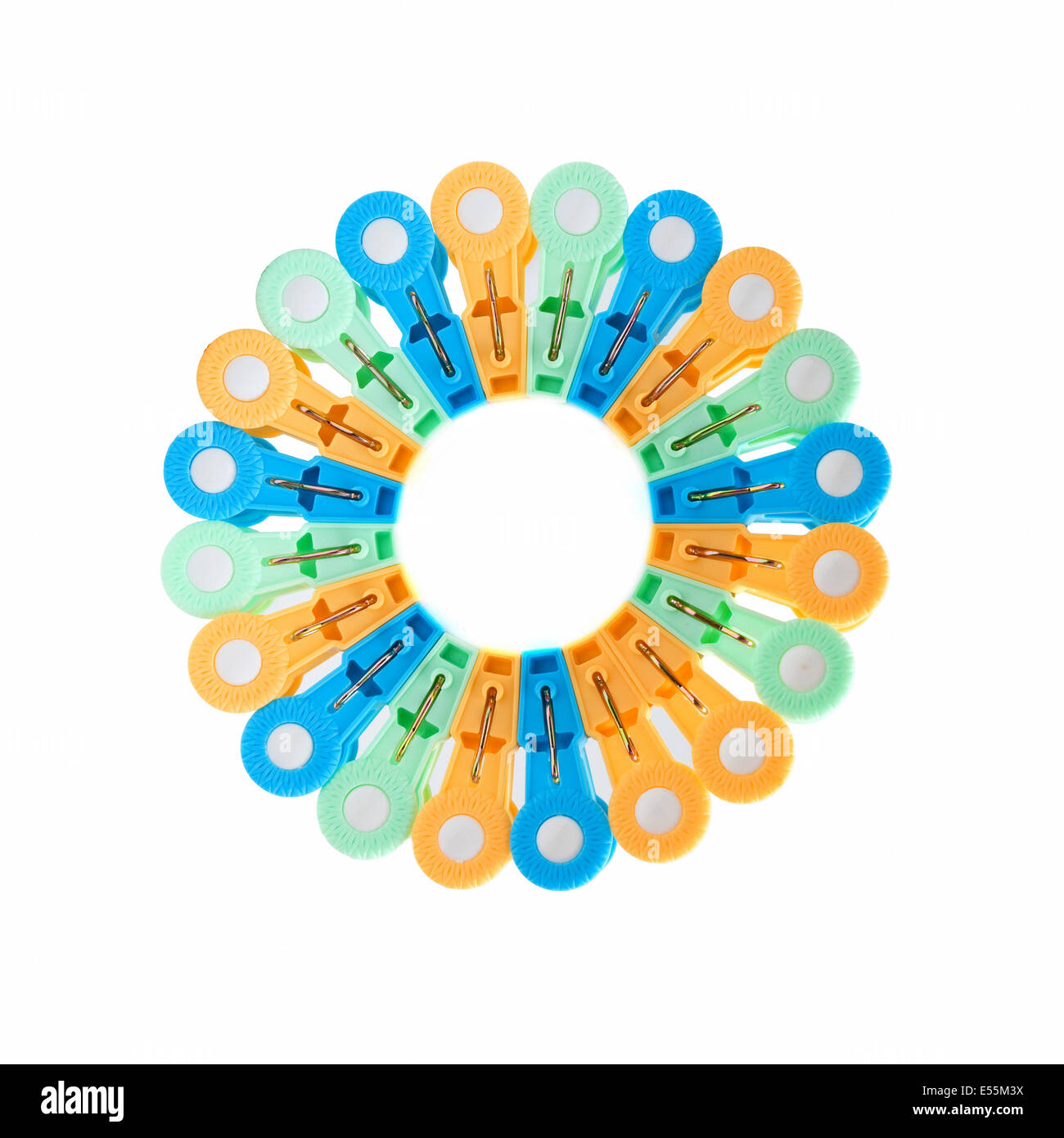 Plastic clothespin isolated on white background Stock Photo - Alamy