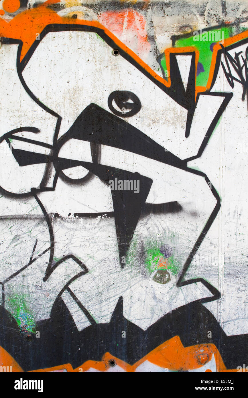 Colorful segment of a graffiti in Spain Stock Photo - Alamy