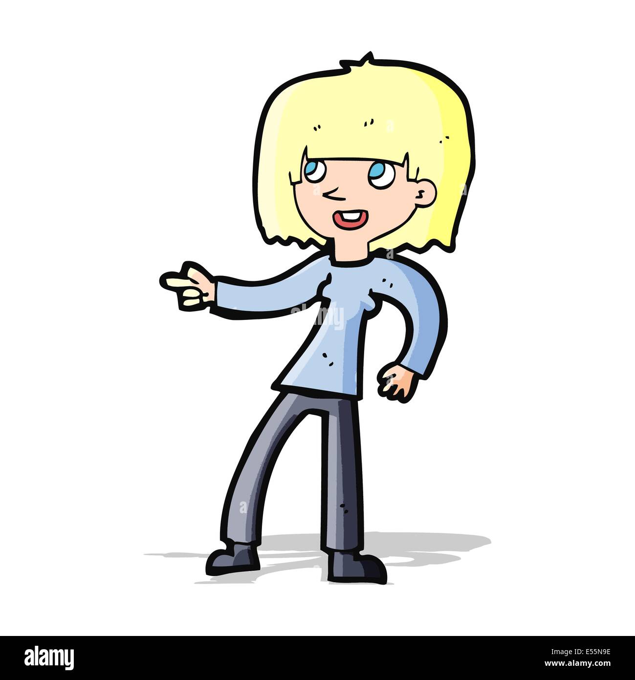 cartoon girl pointing Stock Vector Image & Art - Alamy
