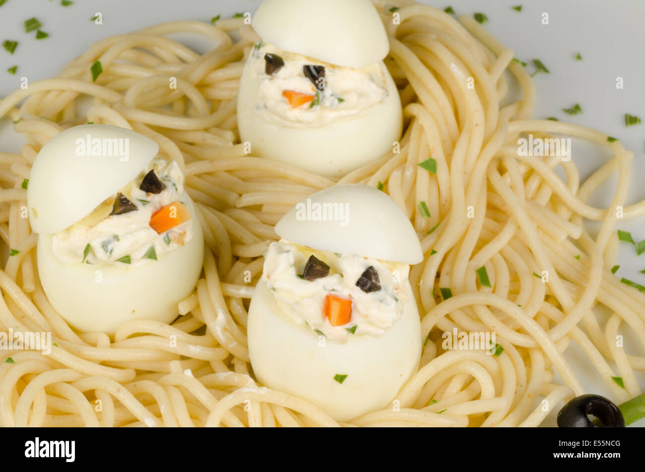 Pasta spaghetti nest birds hi-res stock photography and images - Alamy