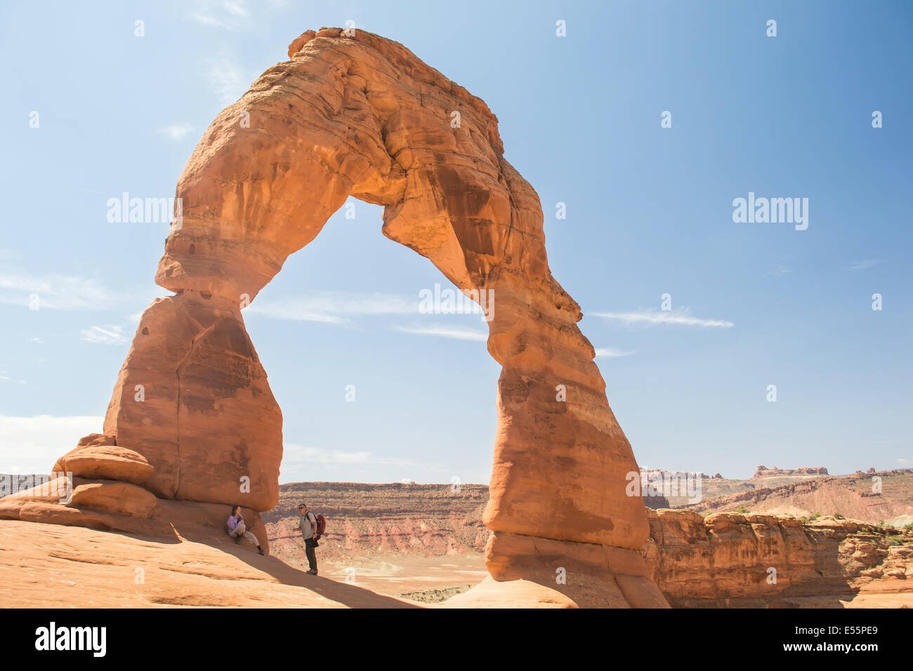 arches national parck,utah,USA-august 9,2012:people are resting under ...