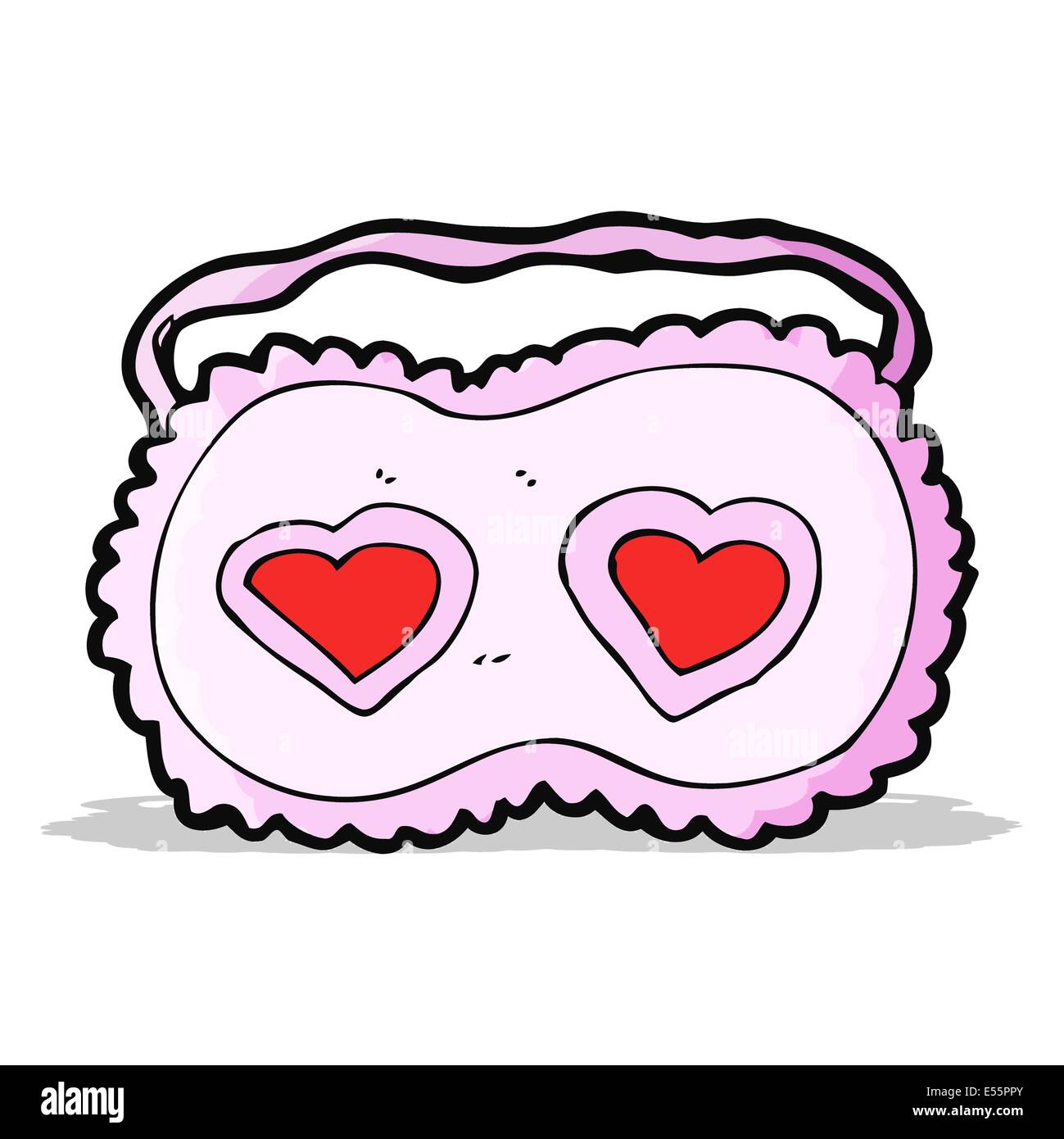 cartoon sleeping mask with love hearts Stock Vector Image & Art - Alamy